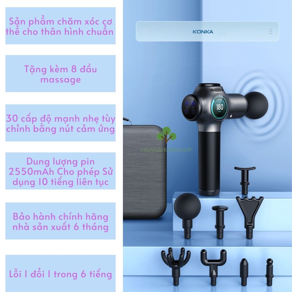 Handheld massage machine with 8 heads and 30 levels effectively treats ...