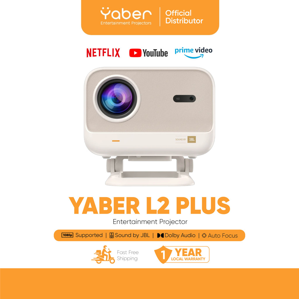 Yaber Entertainment Projector L2 Plus Auto Focus 1080P with JBL Sound ...