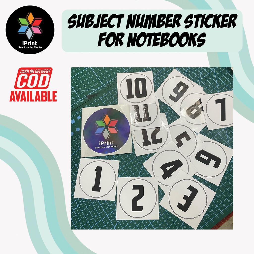 1-12 Number Subject Stickers for Notebooks | Shopee Philippines