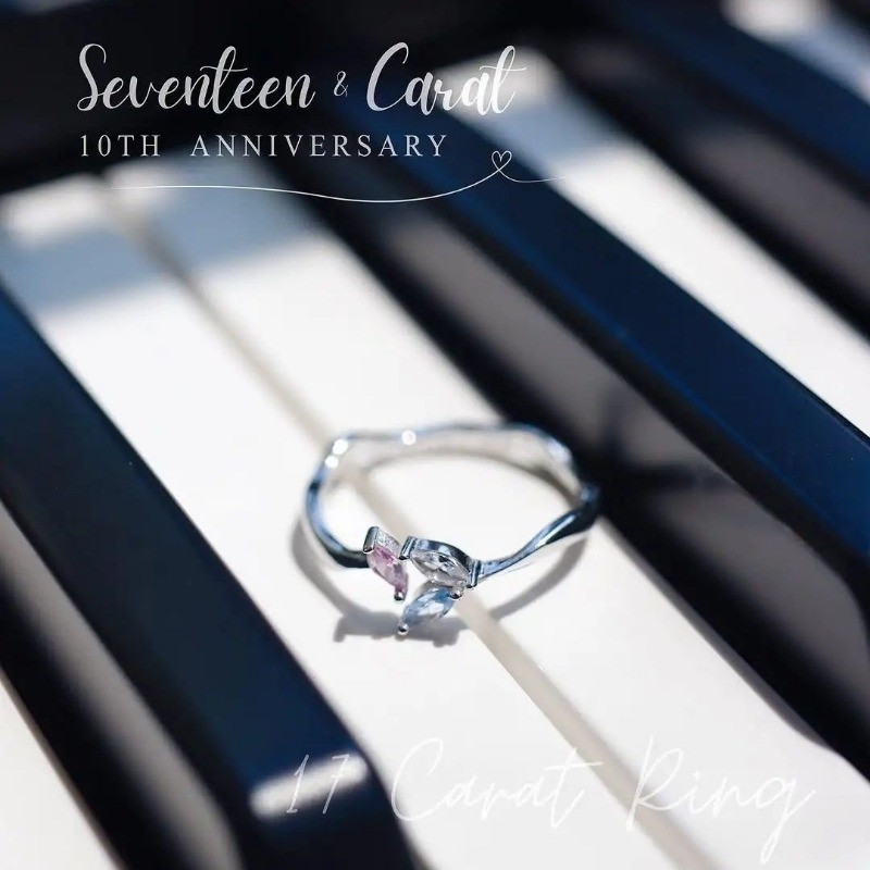 KPOP Idol SEVENTEEN 10th Anniversary Ring CARAT Support Peripheral ...
