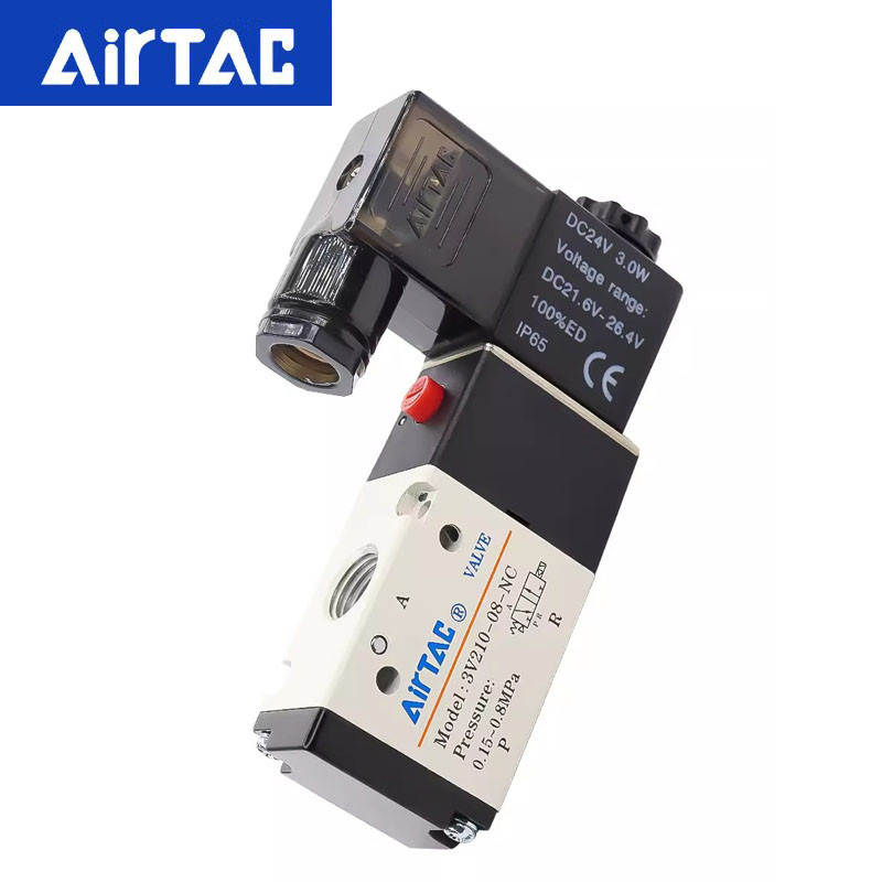 AirTAC Solenoid Valve 3V110-06 3V210-08 3V310-10 Two Position Three-way Directional Valve Air ...