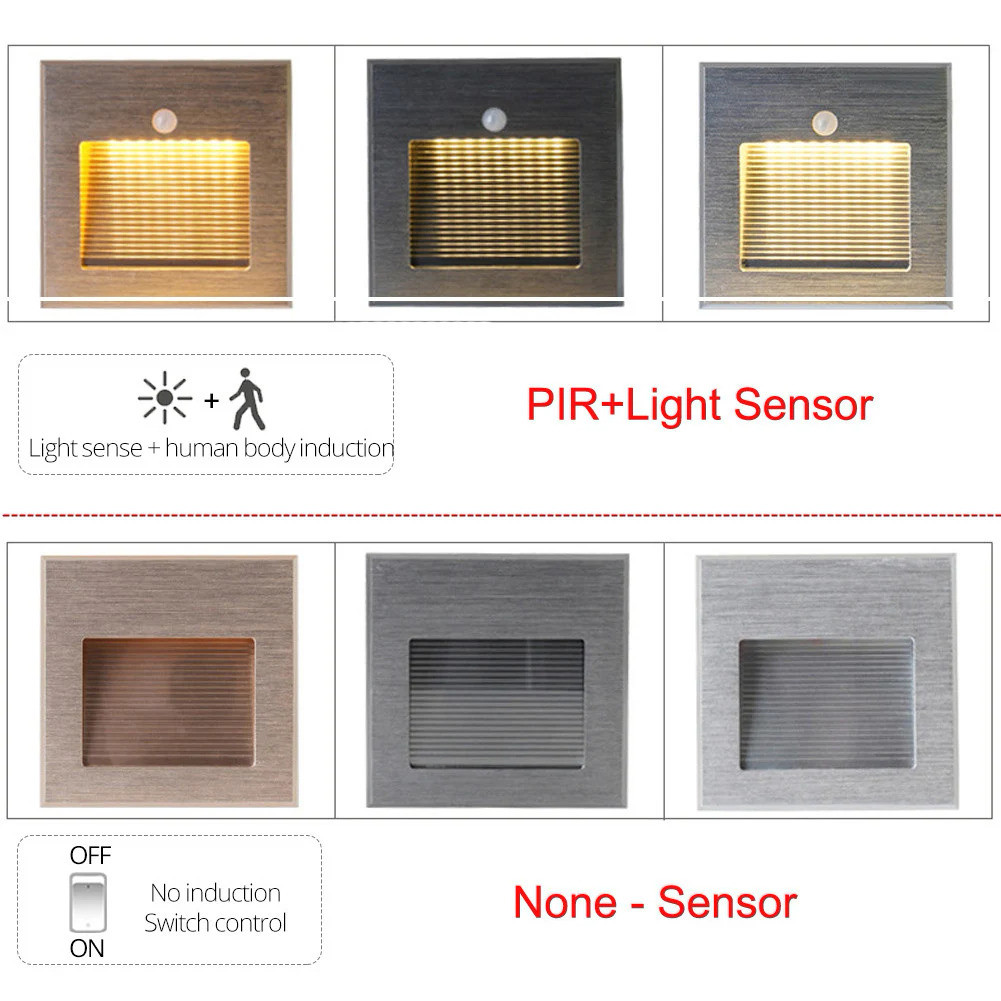 Motion Sensing Wall Lamp PIR Motion Sensor 3w Led Stair Light Infrared ...