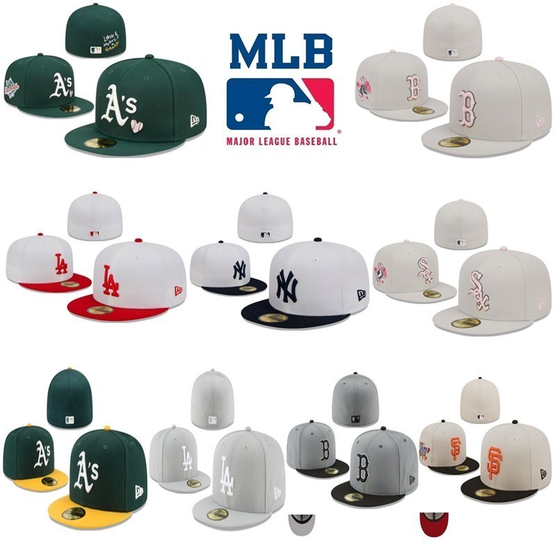 New Era MLB Embroidered Flat Edge Hat 59FIFTY Non Adjustable Sunshade ...