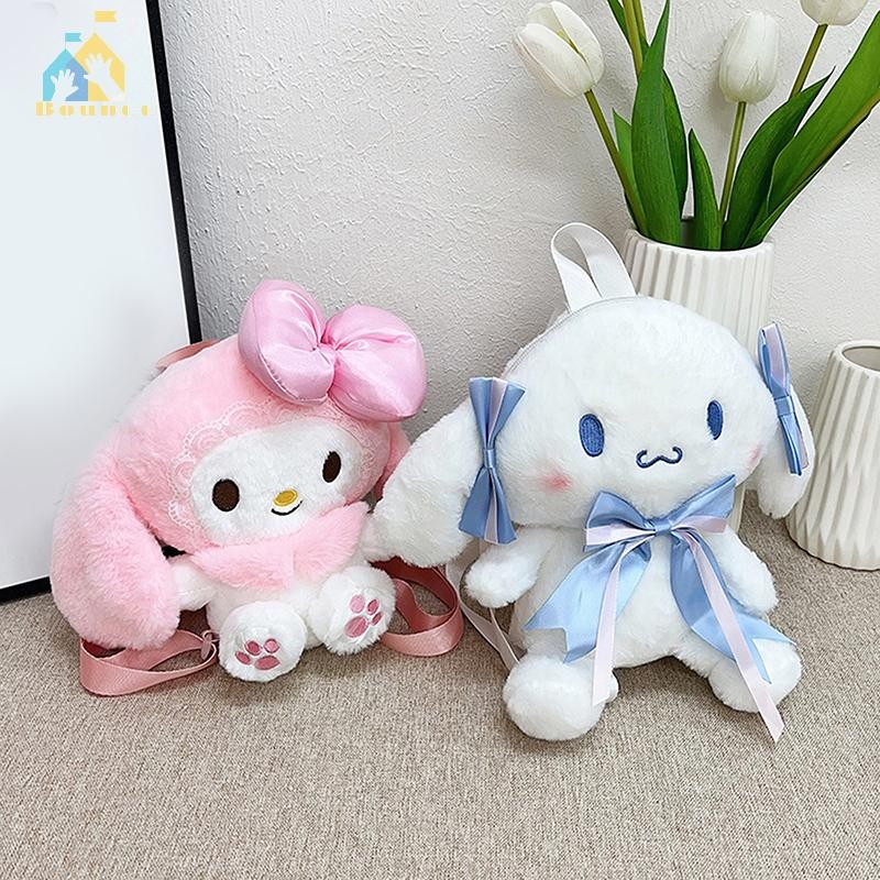 Bounce Kawaii Sanrio Melody Cinnamoroll Plush Backpack Stuffed Animal ...