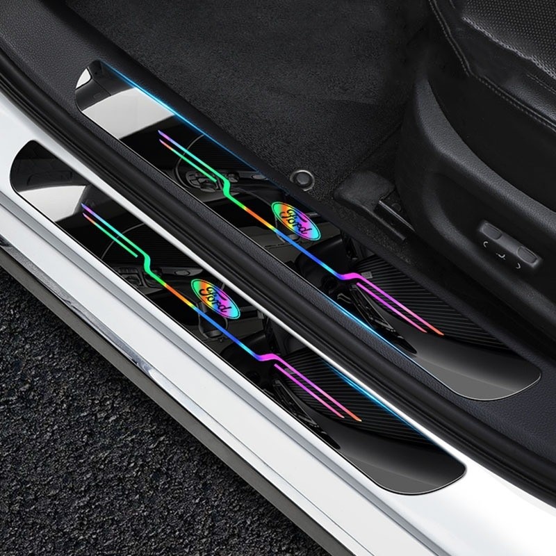 4PCS PVC Laser Seven Color Car Threshold Strip Is Suitable For Ford ...