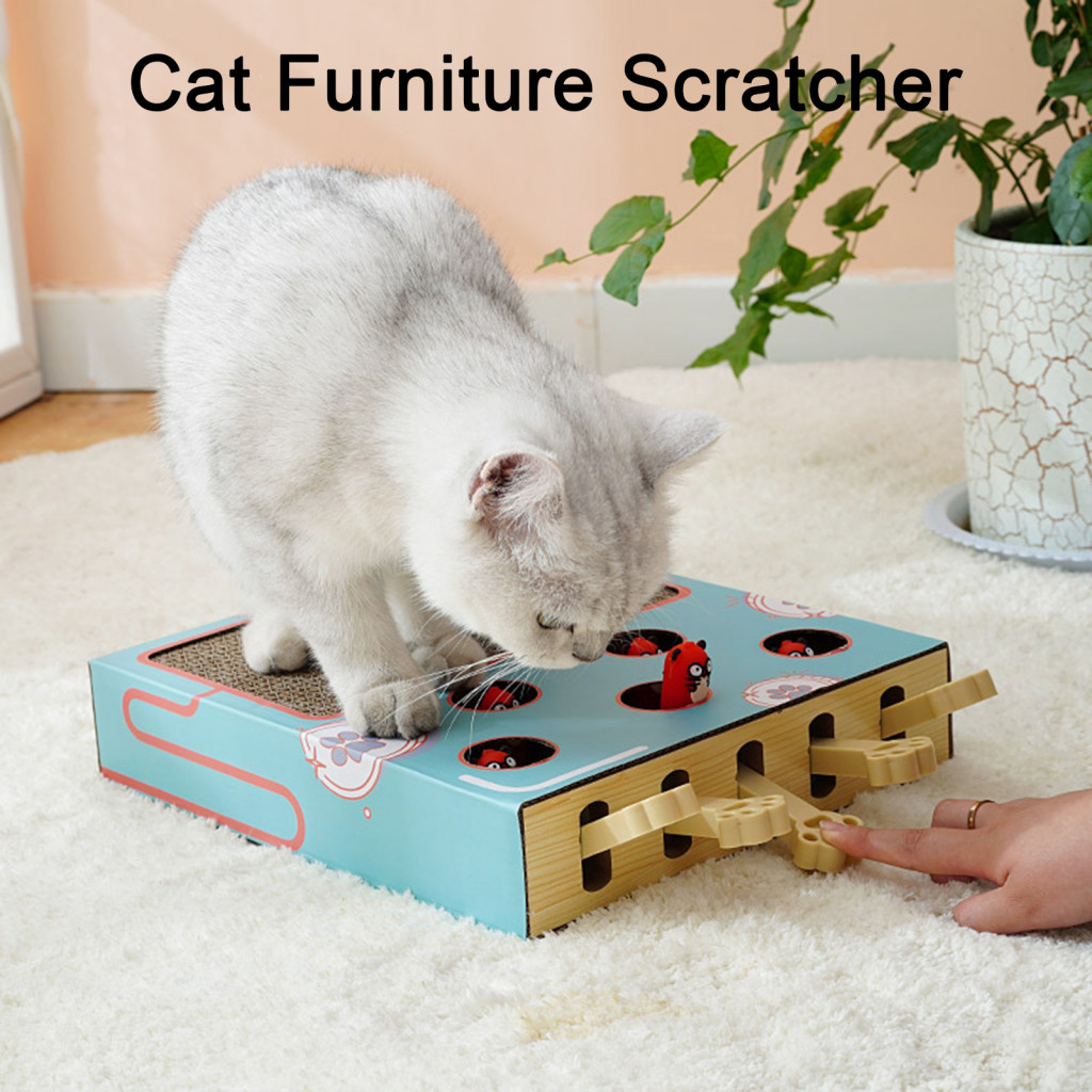 [MOONWHITE] Cat Scratching Toy Whack-a-mole Cat Toy Cat Scratcher Board ...
