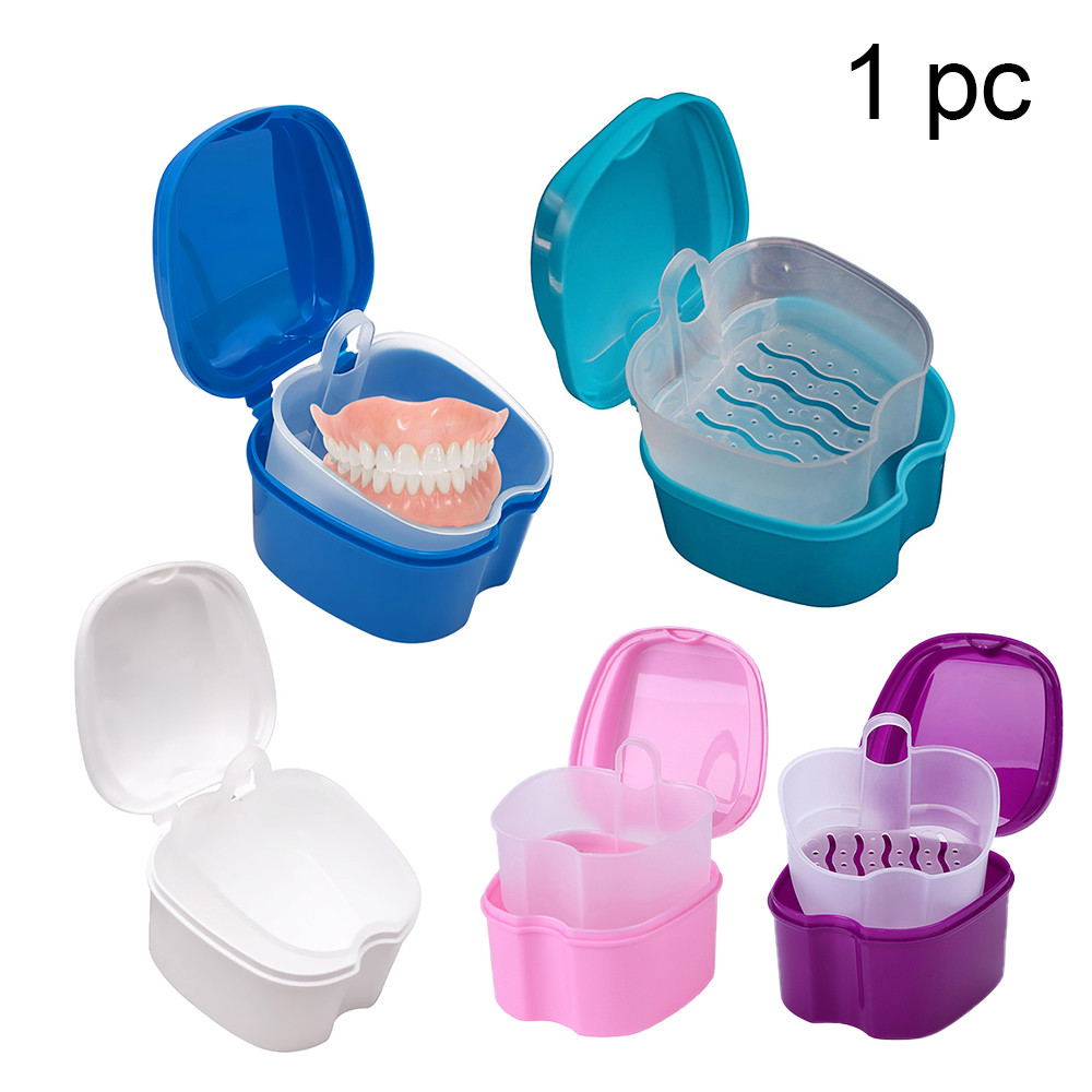Denture Bath Box Organizer Dental False Teeth Storage Box with Hanging ...
