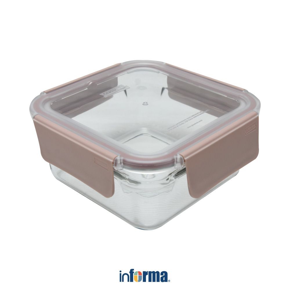 Informa Glasslock 1.13 ltr Pure Square Food Container - Pink Food ...