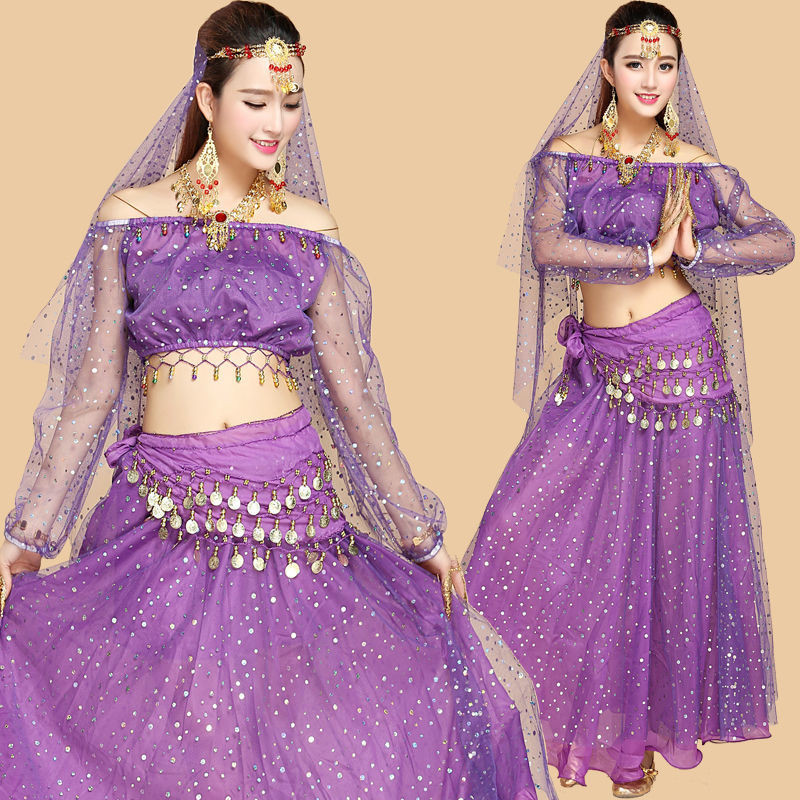 Belly Dance Costume Long Sleeve Belly Dance Practice Clothes Suit ...