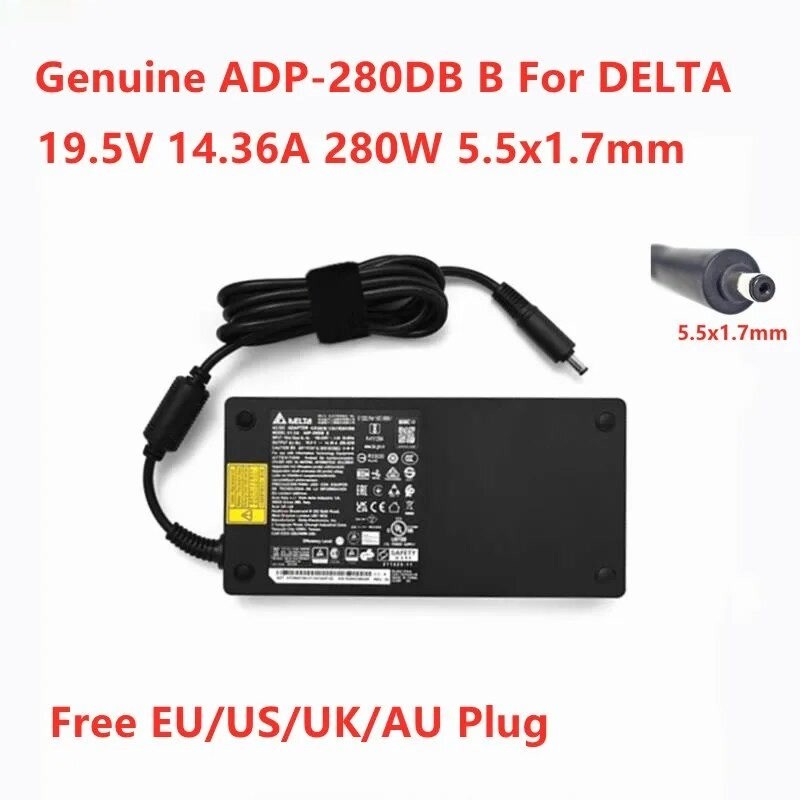 19.5V 14.36A 280W 280.02W 5.5x1.7mm Chicony A21-280P1A AC Adapter For ...