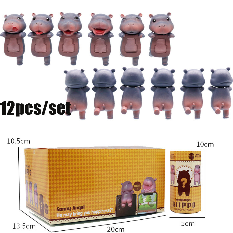 Moo Deng Tiny Hippo Hippers Phone Moo Deng Hippo Action Figure Toys ...