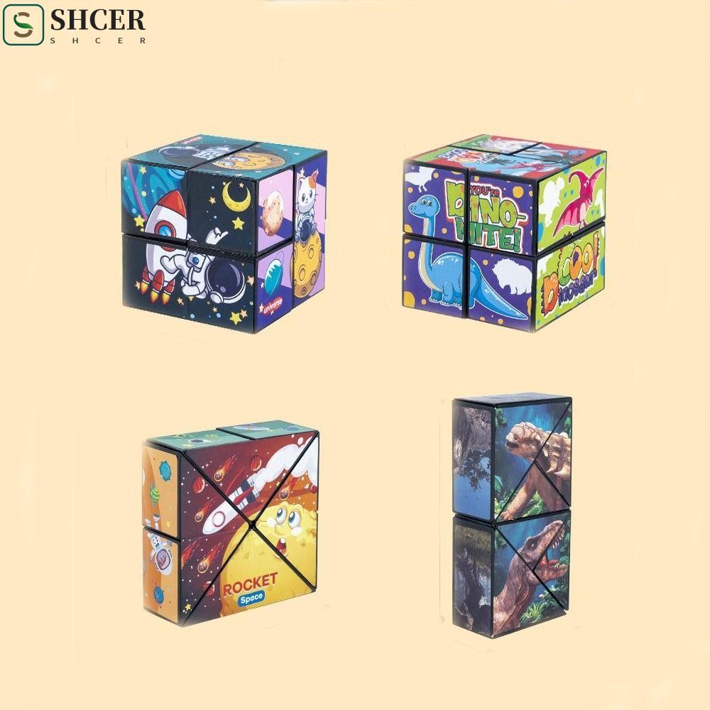 SHCER Magic Cube, 3D Rotating Colorful Intelligence Cube Magic Toys ...