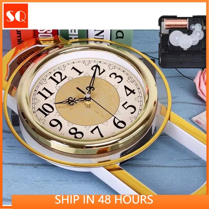 【COD】16 inch European retro swing wall clock living room simple fashion ...
