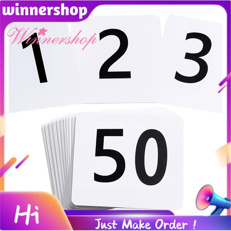 50Pcs Table Numbers 1-50, 3.7x4 Inch Table Numbers, Double Sided Table ...