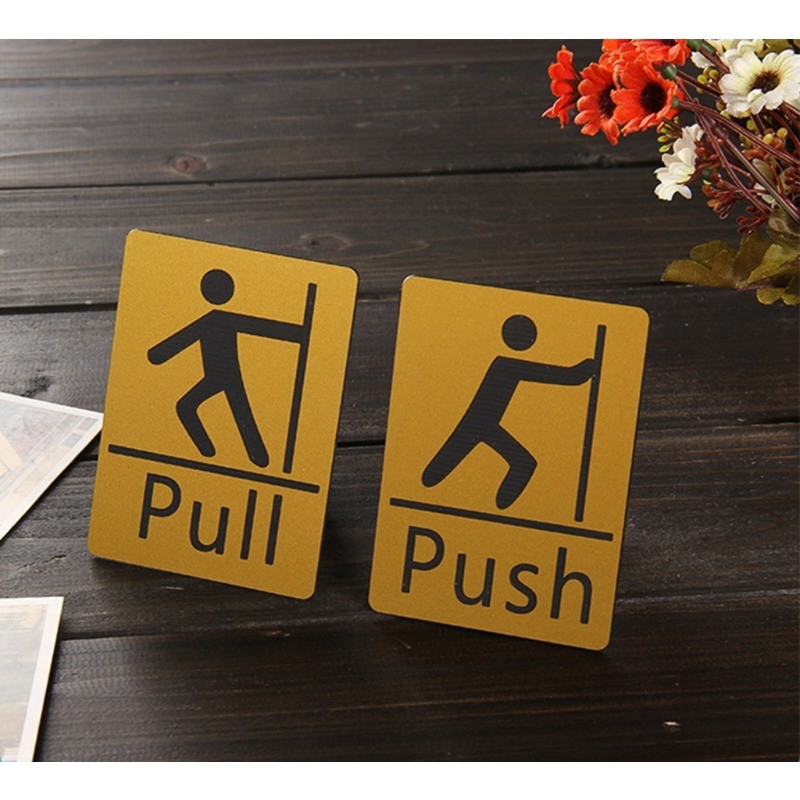 [TOP SALES] 1 pair Push Pull Stickers Sign Self-Adhesive Door Decal for ...