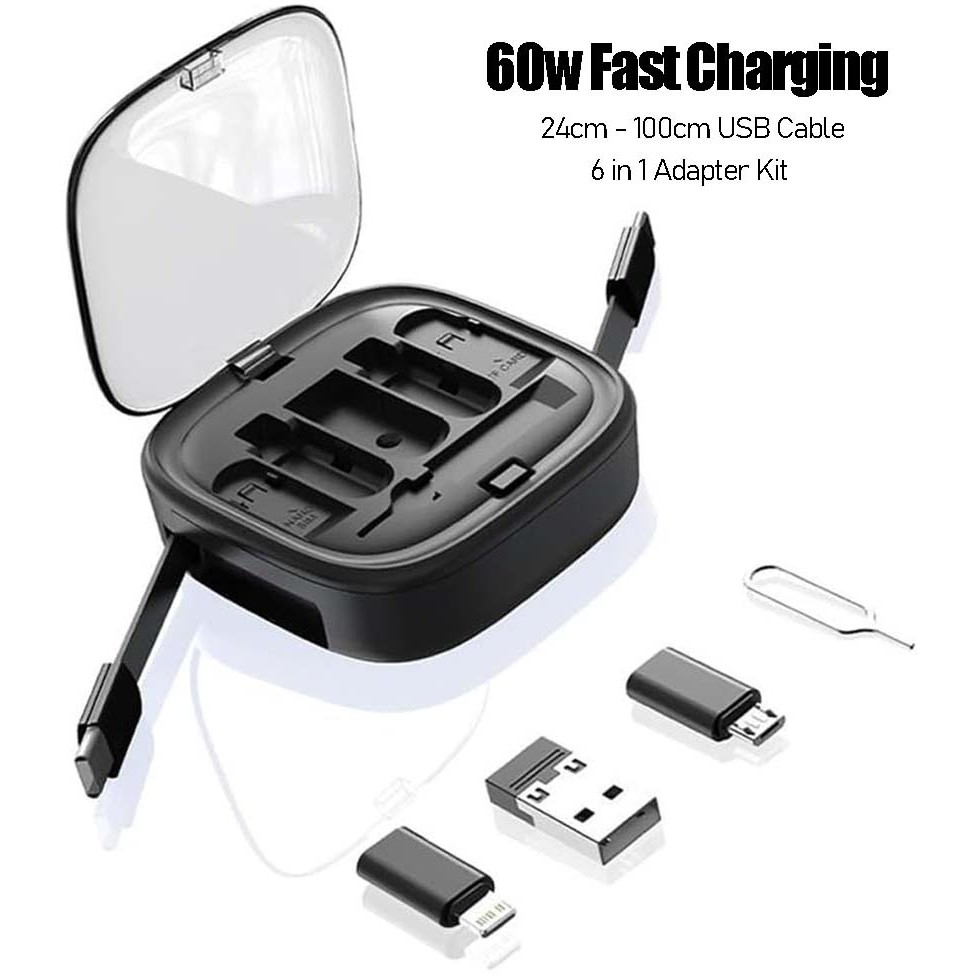 6 in 1 Multifunctional USB Charging Adapter Cable Kit 60W Fast Charging ...