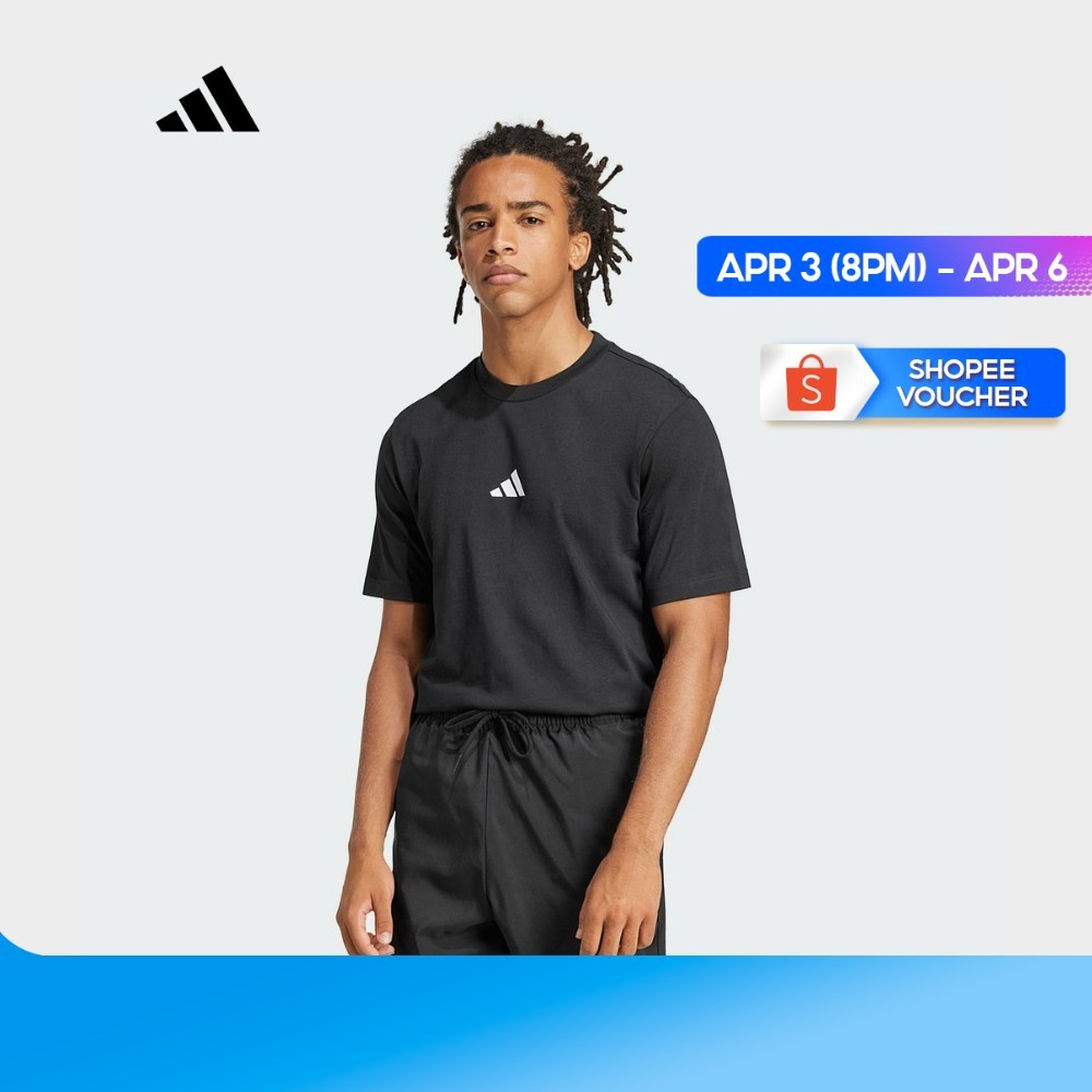 adidas Lifestyle Essentials Small Logo Single Jersey Tee Men Black ...