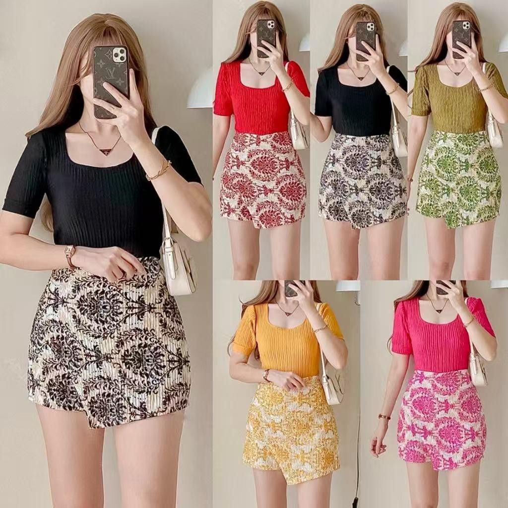 【efshop】Plus size Combination bark crepe coords set for women semi ...