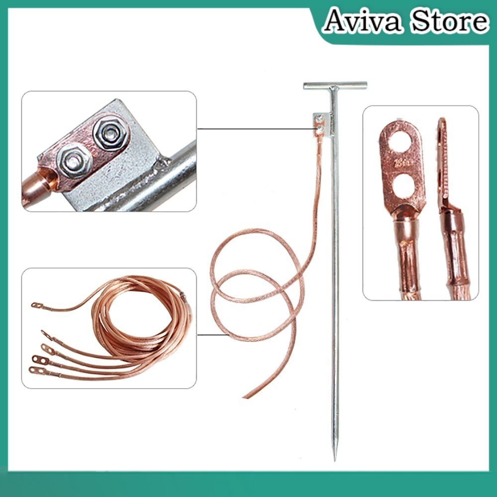 1Pcs 800*16mm Galvanized Grounding Rod For Household Engineering Power ...