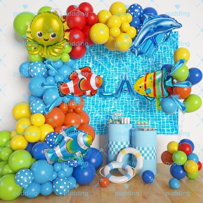 Ocean Theme Under The Sea Animals Clownfish Dolphins Octopuses Birthday ...