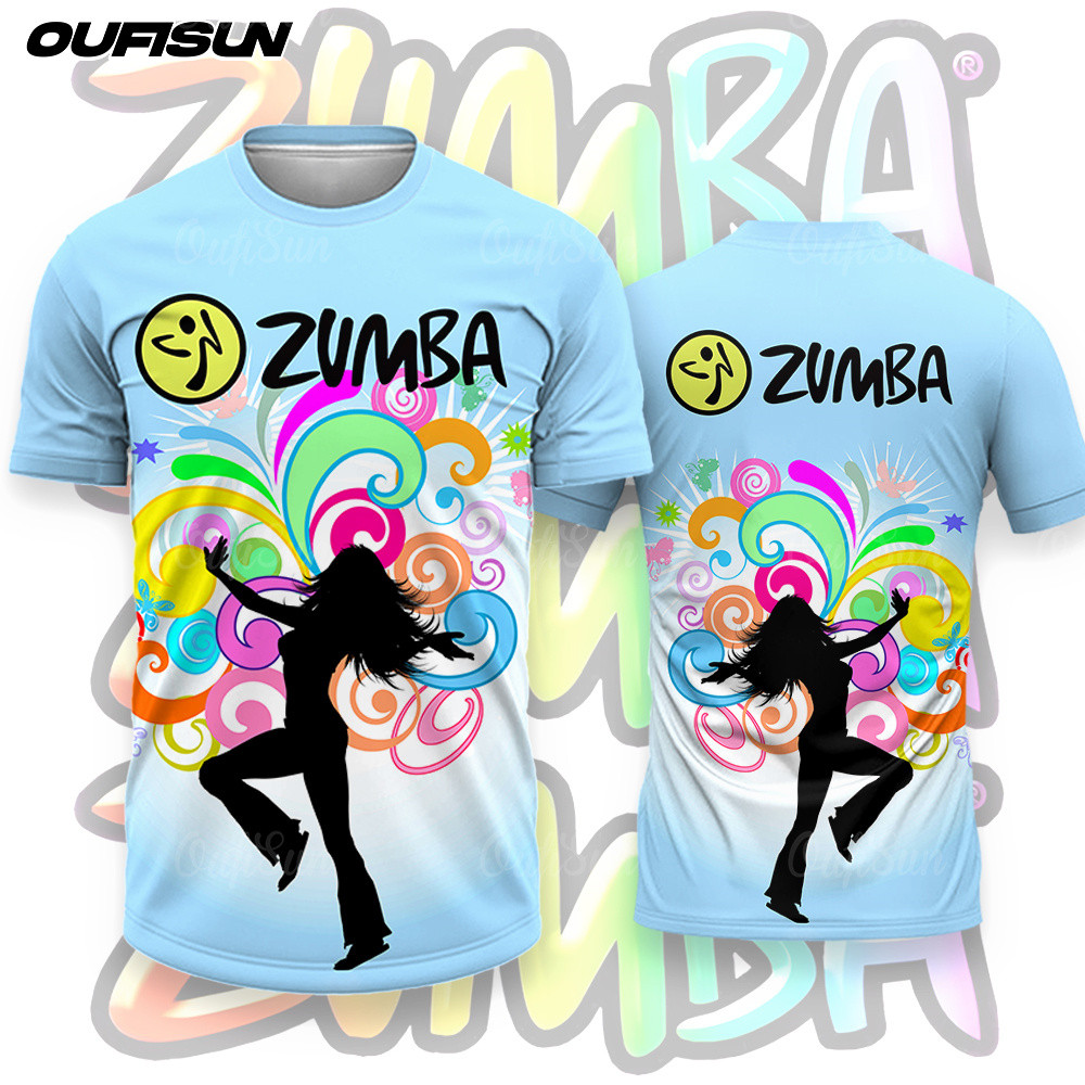 Zumba dance T-shirt casual sublimation color print women's tops Daily ...