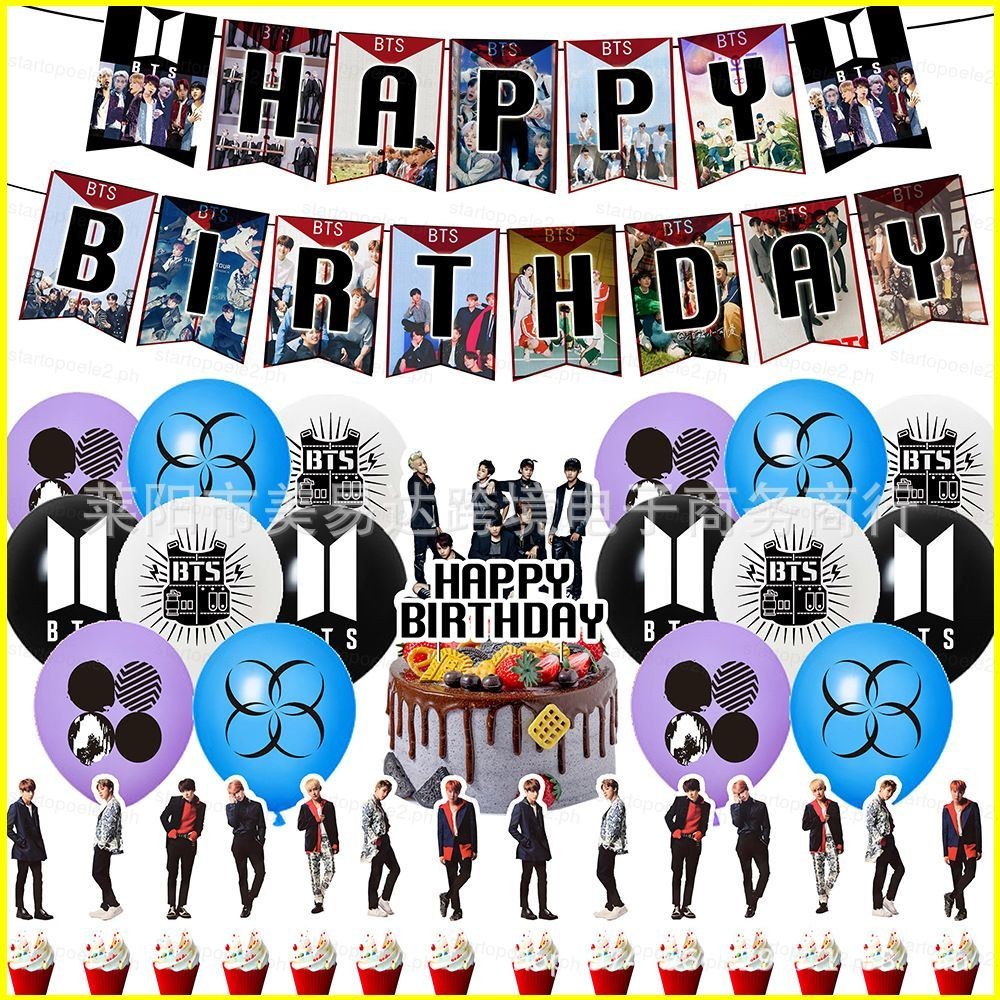 ST2 BTS Themed Decoration Celebrate birthday Party Banner Balloon ...