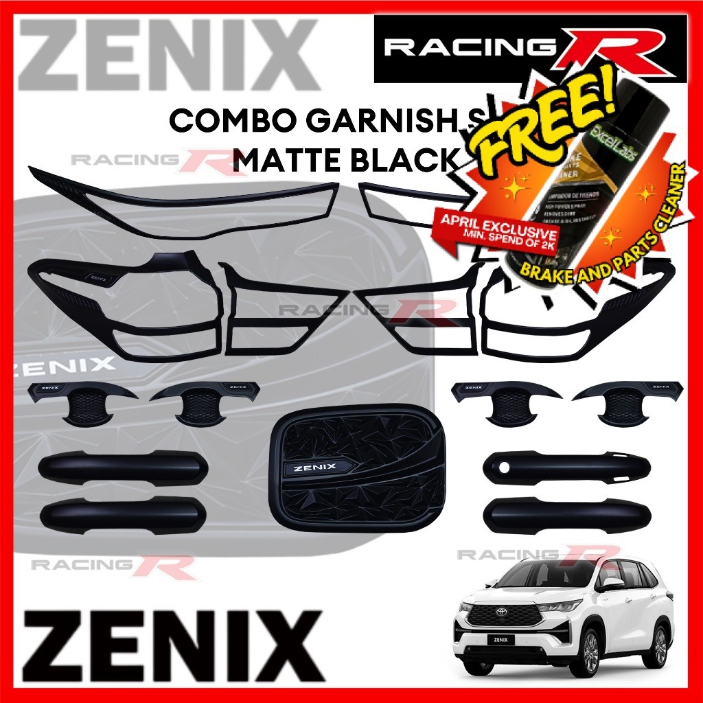 Toyota Zenix 2023 to 2025 Garnish Combo Set Cover Matte Black / Chrome ...