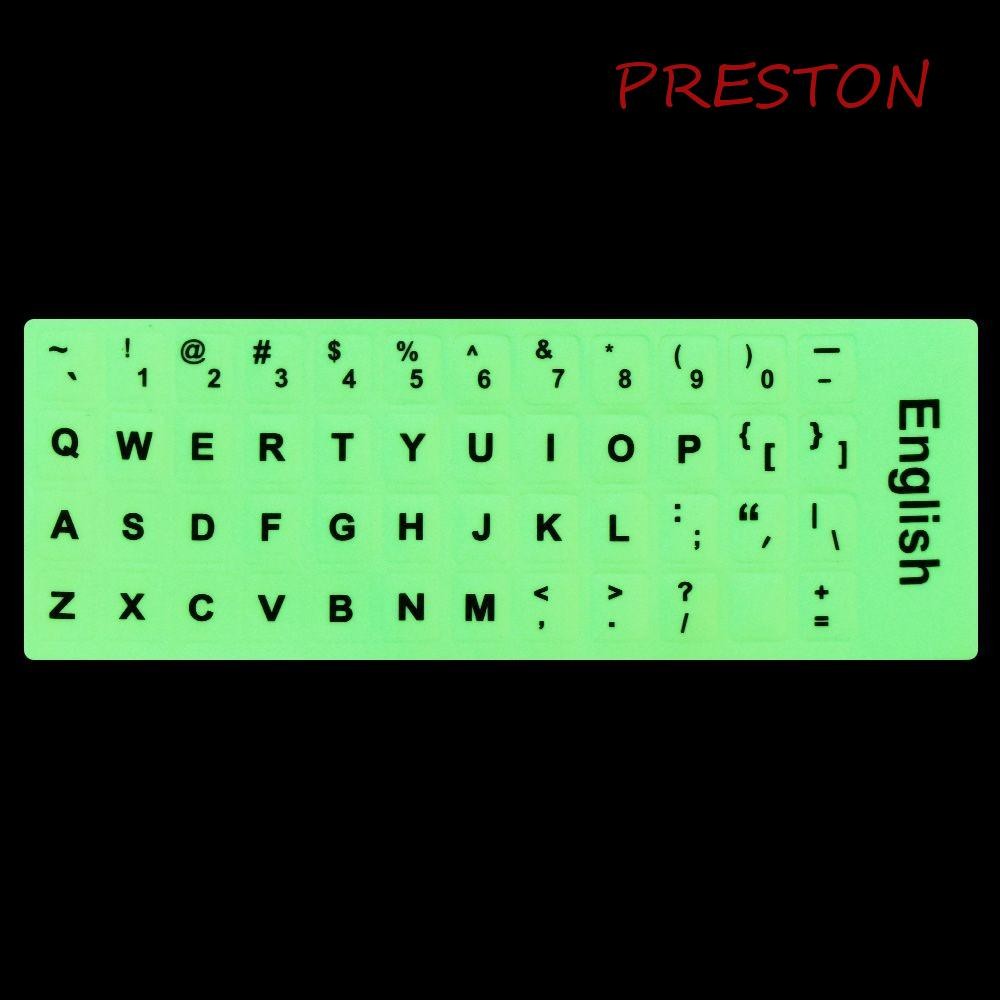 PRESTON Luminous Keyboard Stickers Russian Arabic For Laptop PC Multi ...
