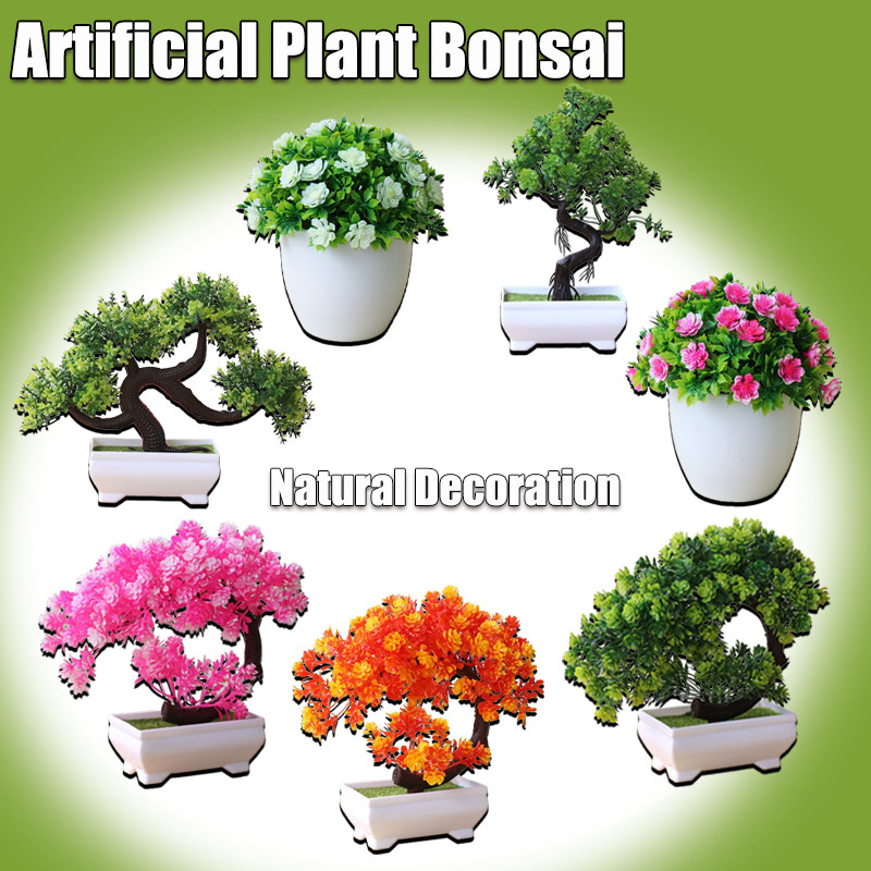 Artificial Plants Bonsai Fake Tree Potted Family Room Table DIY ...