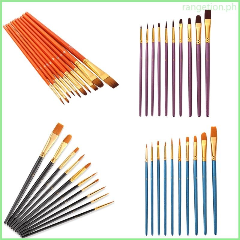 RAN Professional Artist Paintbrush Fine Tip Flat Tip Paint Brush for ...