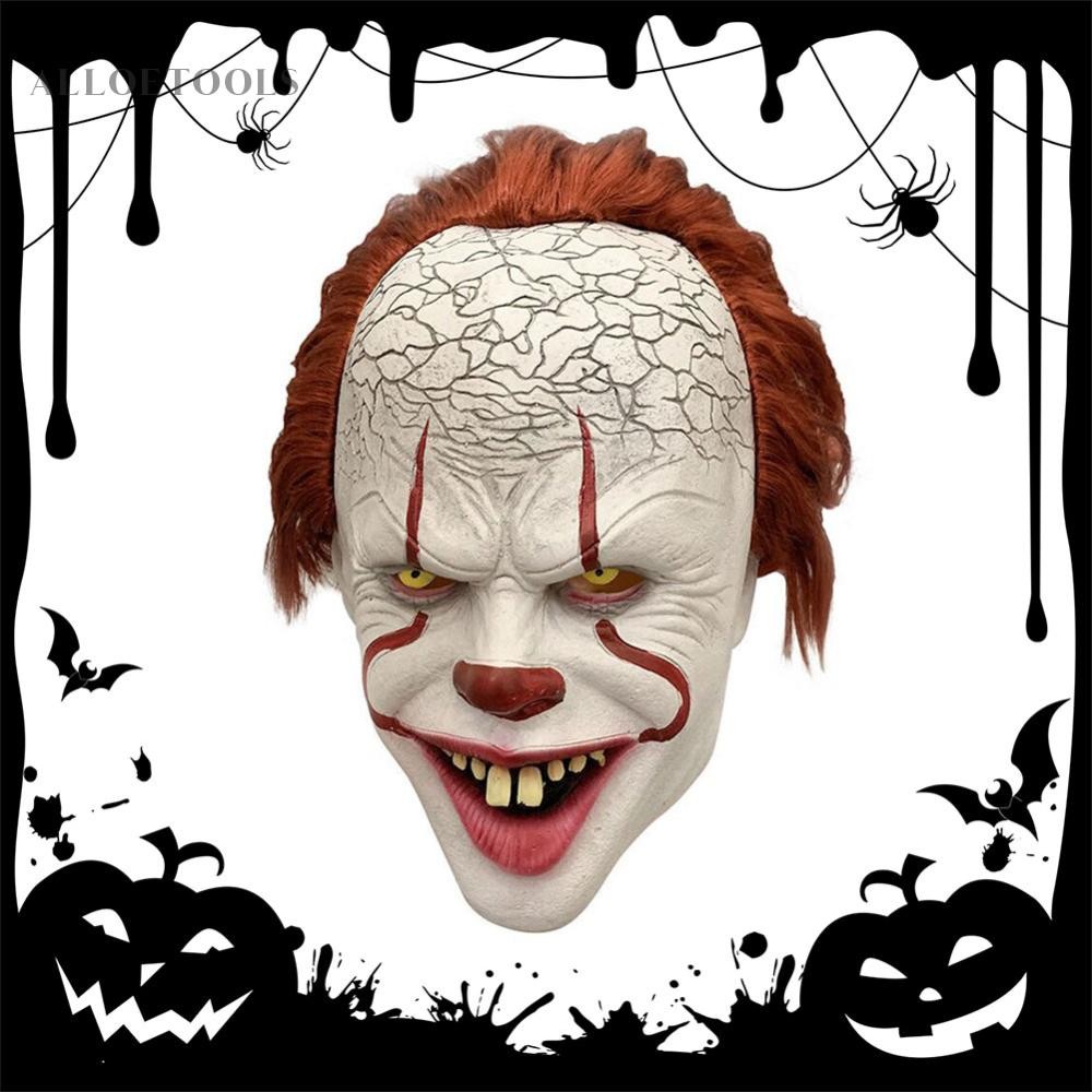 Halloween Scary Clown Pennywise IT Full Mask EvilRed Eyes Horror ...