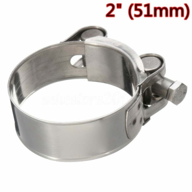Universal Exhaust-Pipe-Clamp Clip Stainless Part For 51-55mm Motorcycle ...