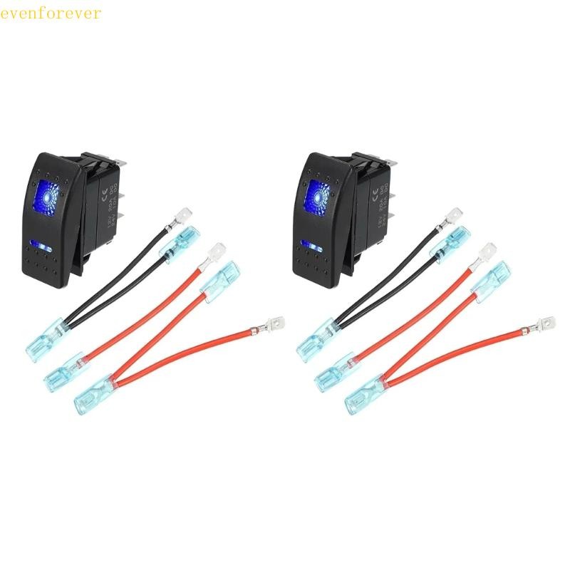 EV 2Pcs Waterproof Marine Rocker Switches 12V 20A Light Bar Switches ...