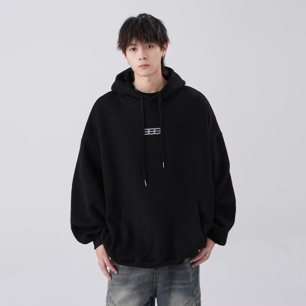Autumn Ruffian Handsome Street Wear National Trendy Men Black Loose ...