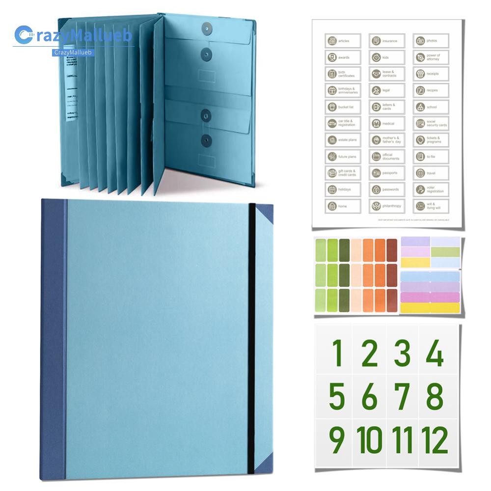 Important Document Organizer with Pockets Files Accordion Binder File ...