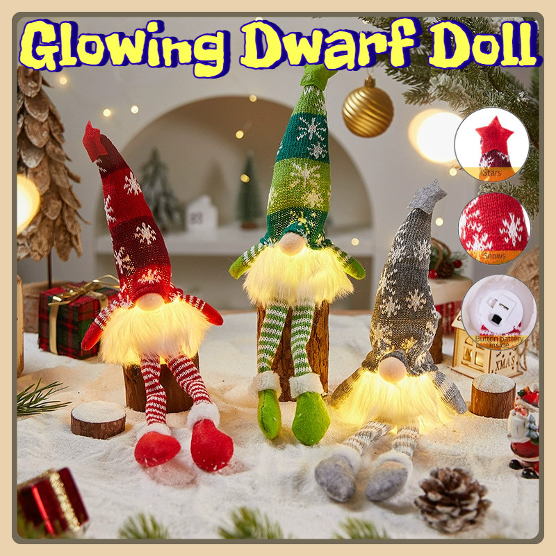 Faceless Dwarf Doll Elf Ski Glowing Dwarf Dolll 2024 with LED Light ...