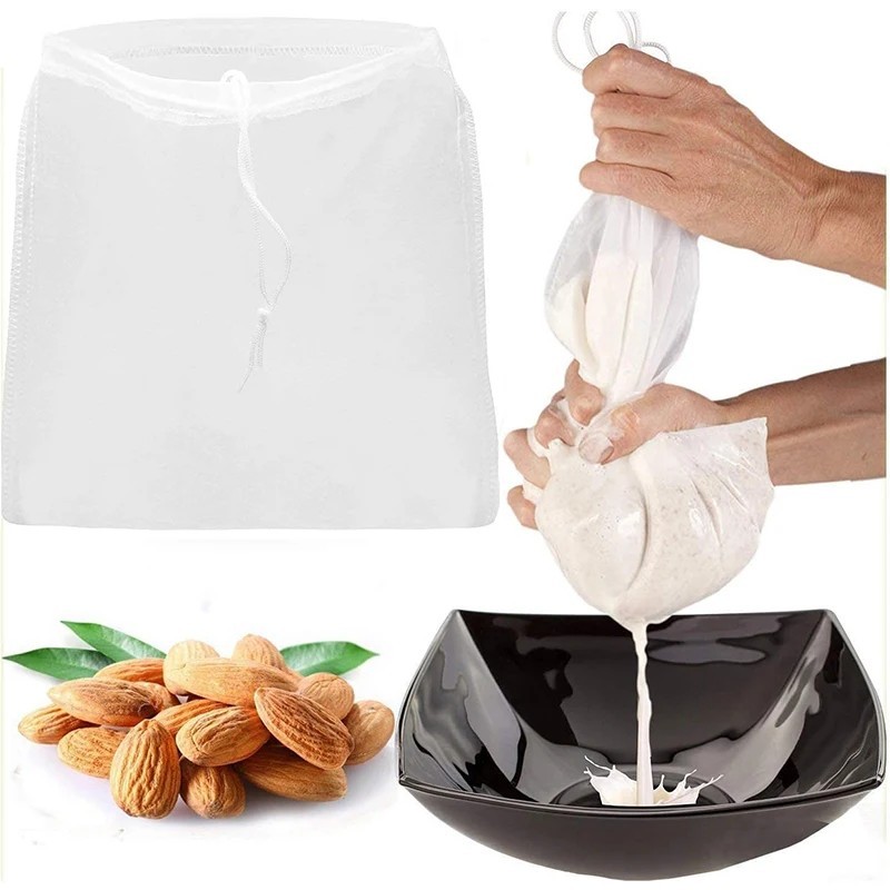 Mesh Filter Bag Reusable Food Nut Milk Bean Muslin Fish Cook Boiling ...