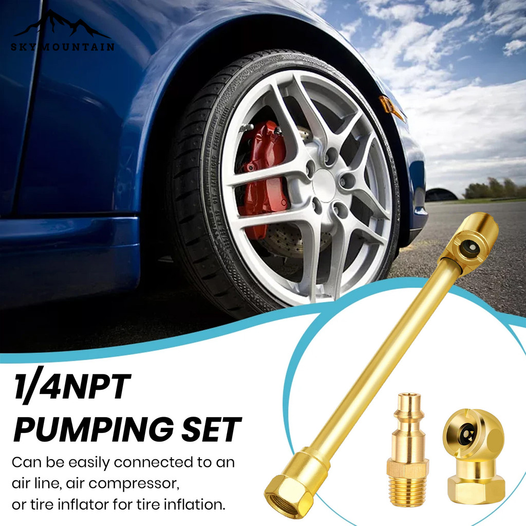[SKYM] 4Pcs Air Chuck Set with Dual Head Closed Ball Tire Air Chuck 1/4 ...