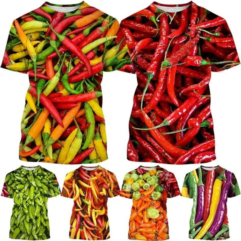 Personalized Chili Fashion 3D Printing Funny T Shirts Creative Pattern ...