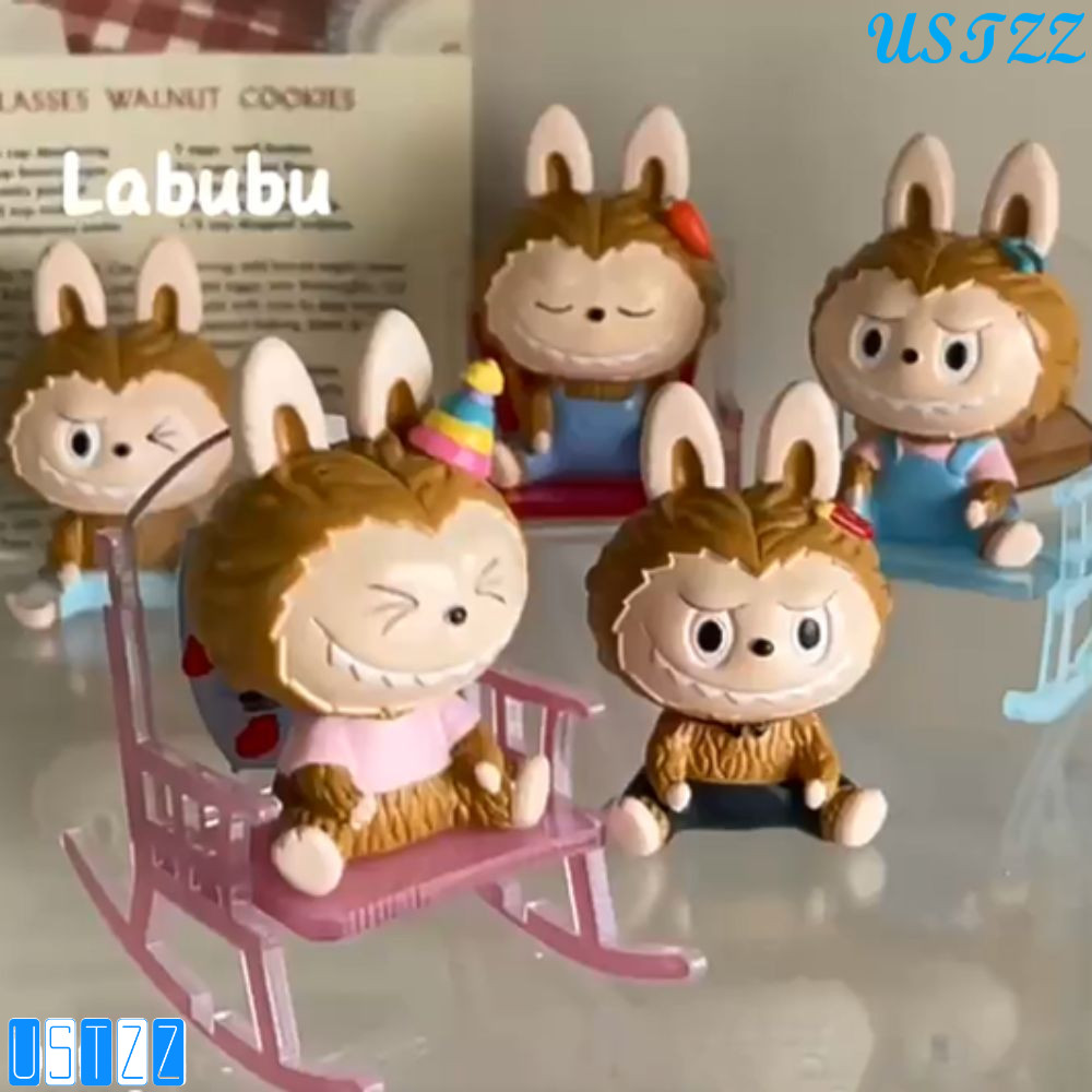 USTZZ Labubu Ornament, Rocking Chair Collectible Small Labubu Figure ...
