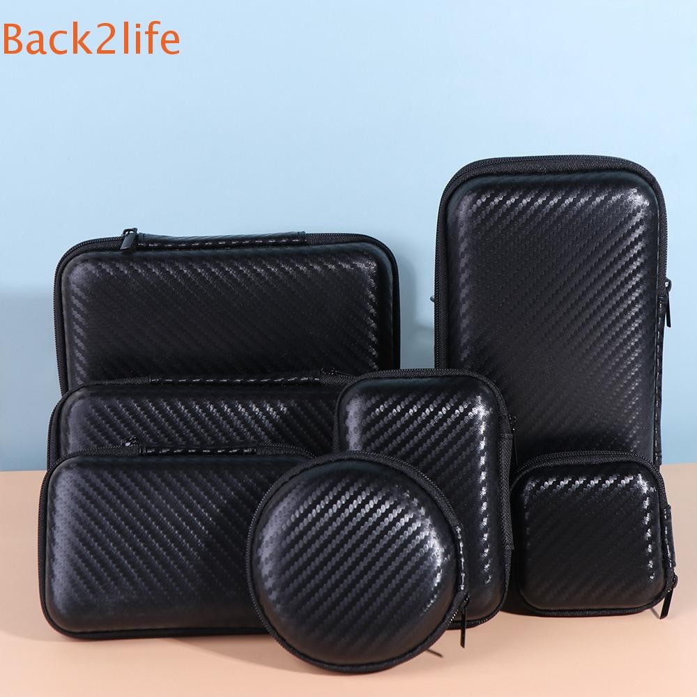 BACK2LIFE EVA Zipper Bag Portable Black Protective Bag Headphone Mini ...
