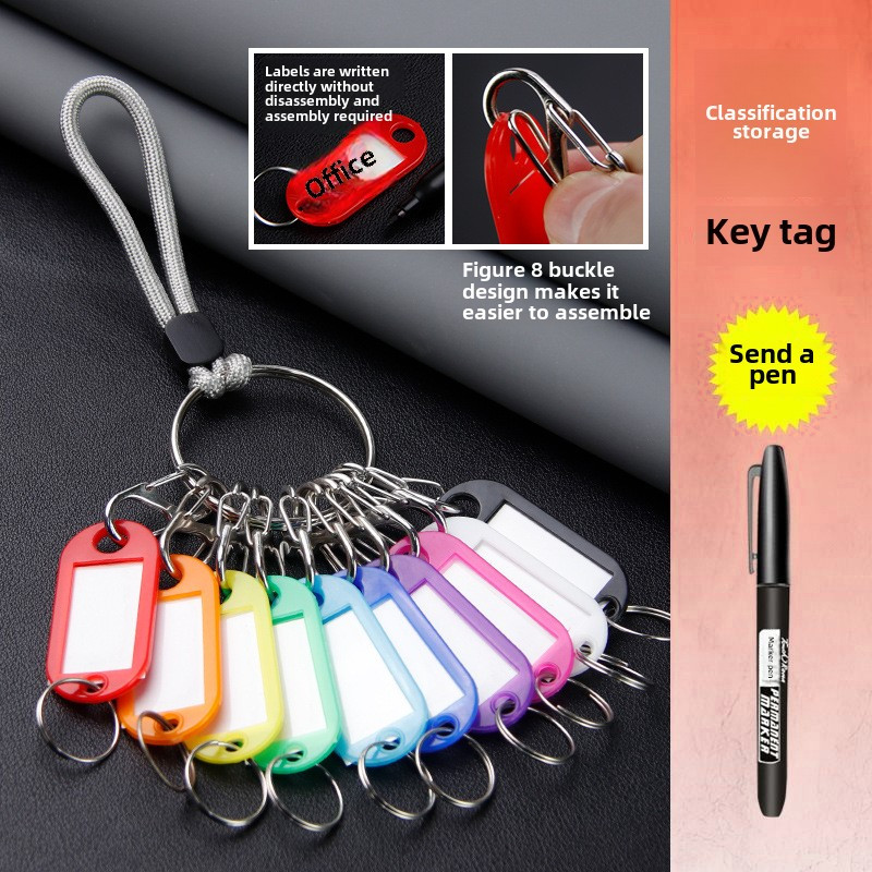 Easy to Install 8Word Buckle Key plate Keychain Marking Board Plastic ...