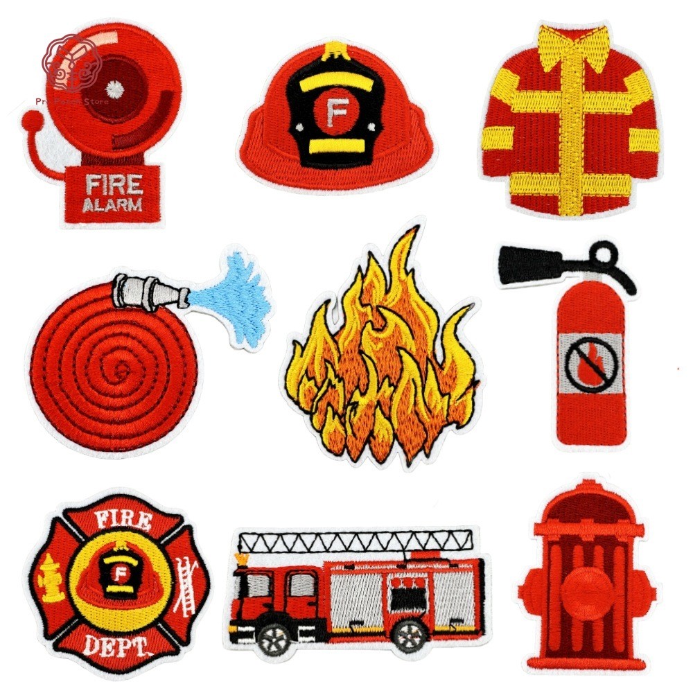 Pro Patch Store Cartoon Fireman Fire Engine Series DIY Embroidery ...
