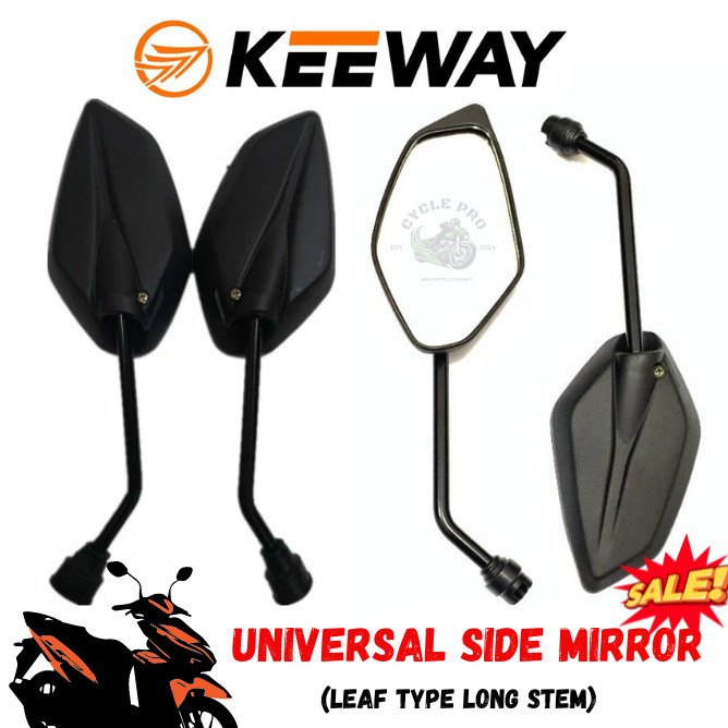 Keeway RCS 125 Side Mirror Universal Stock LEAF Type Long Stem 052 ...
