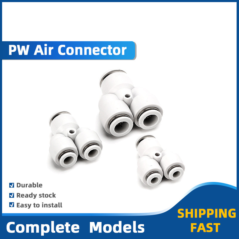 Trachea Y-Type Variable Diameter Tee Quick Plastic Joint PW6-4/8-6/10-8/12-10 3 Way Air ...