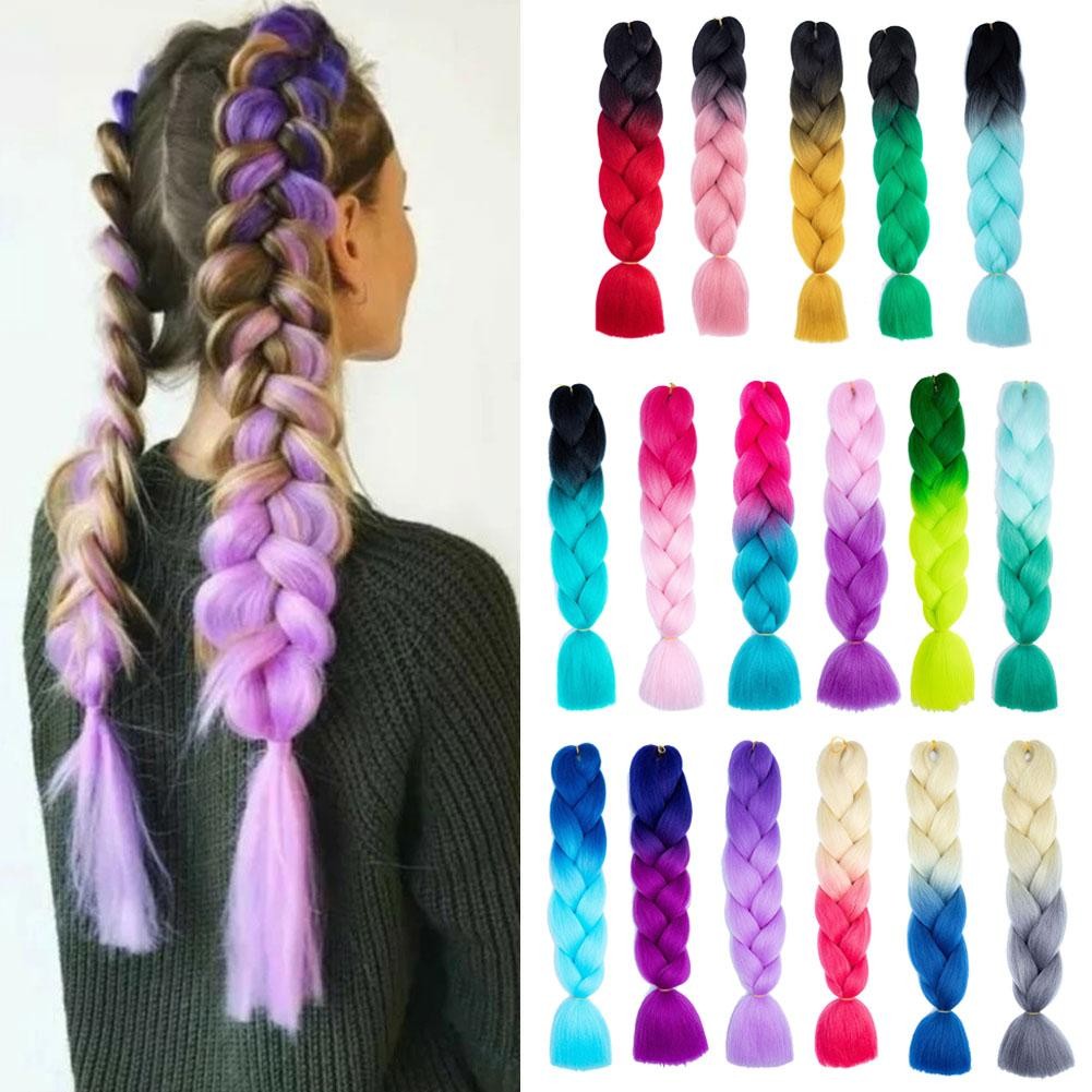 High Temperature Fiber Hair Braided Highlighted Color Braiding Hair ...