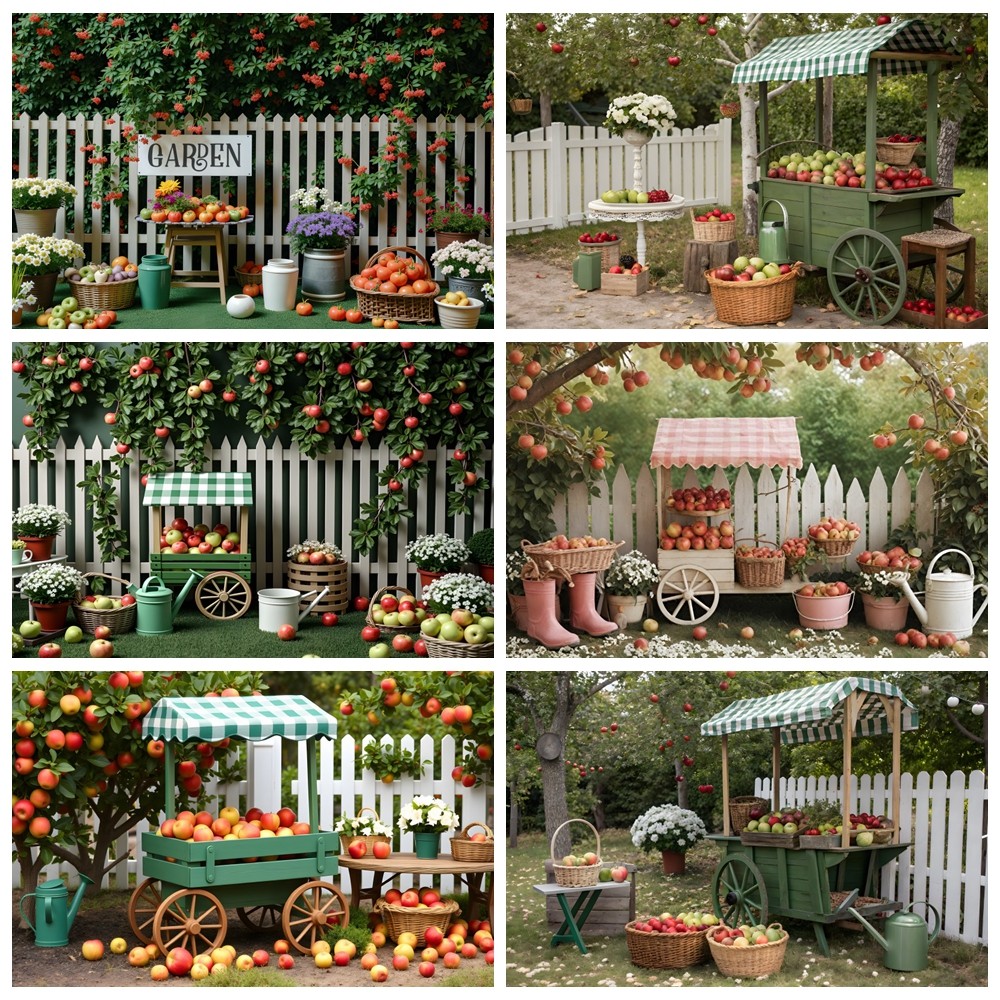 Harvest Apple Orchard Photography Backdrop Farm Garden Scene Kids ...