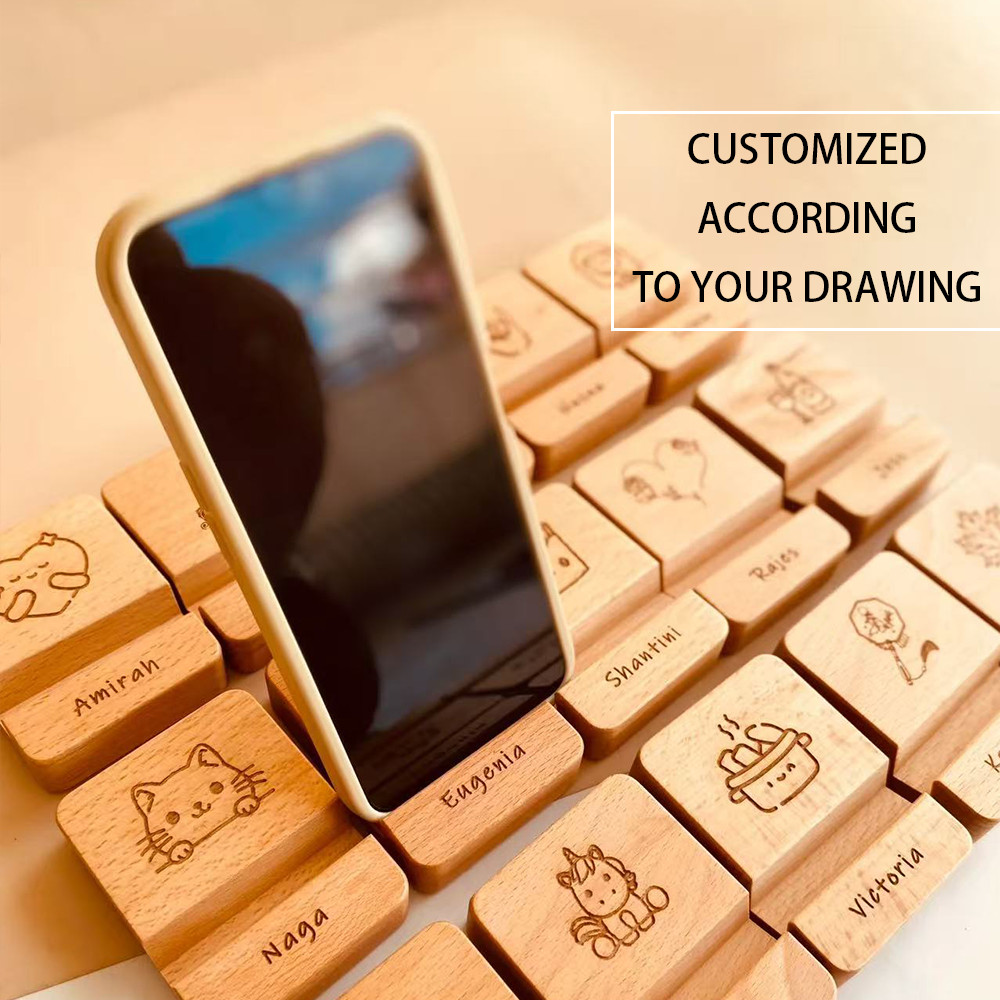 Universal Solid Wood Cell Phone Racks Simple Desk Stand Holder for ...