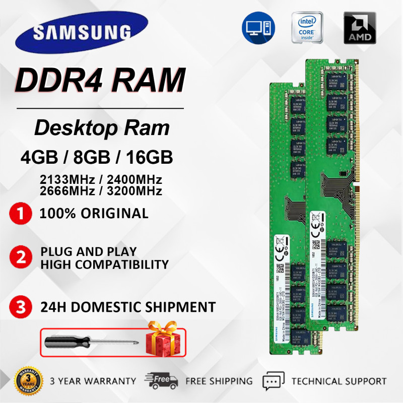 Samsung RAM DDR4 4GB 8GB 16GB 2Rx8 2400MHz 2666MHz 3200MHz DIMM memory ...