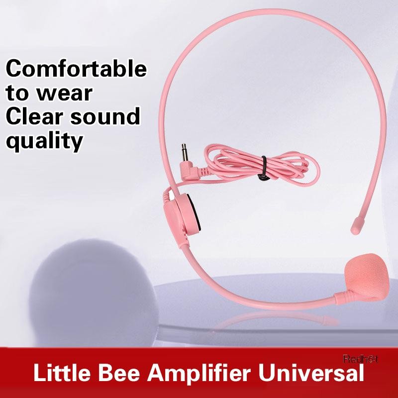 1pcs 3.5MM Headworn Wired Microphone Headset Pink Voice Amplifier ...